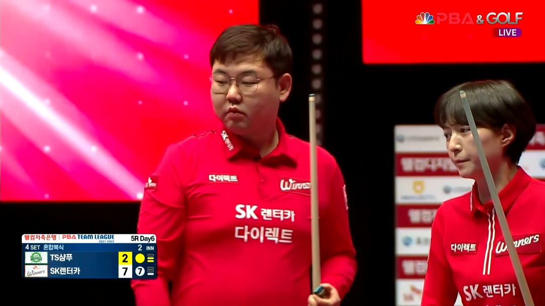 좋은 호흡으로 8연속 득점하며 앞서나가는 SK렌터카[웰컴저축은행 PBA 팀리그 5R] | 다음스포츠