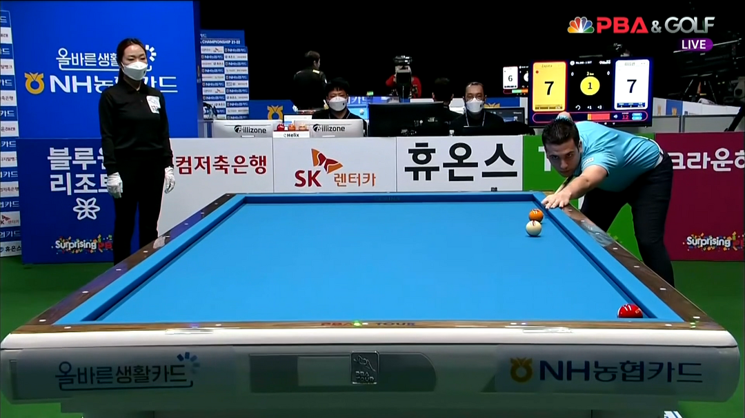 다음스포츠 | 8연속득점치며 2이닝만에 세트포인트 만드는 사파타[NH농협카드 PBA 챔피언십 32강]