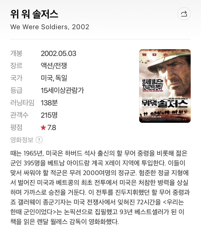 위 워 솔저스 미국 베트남 전쟁 실화
