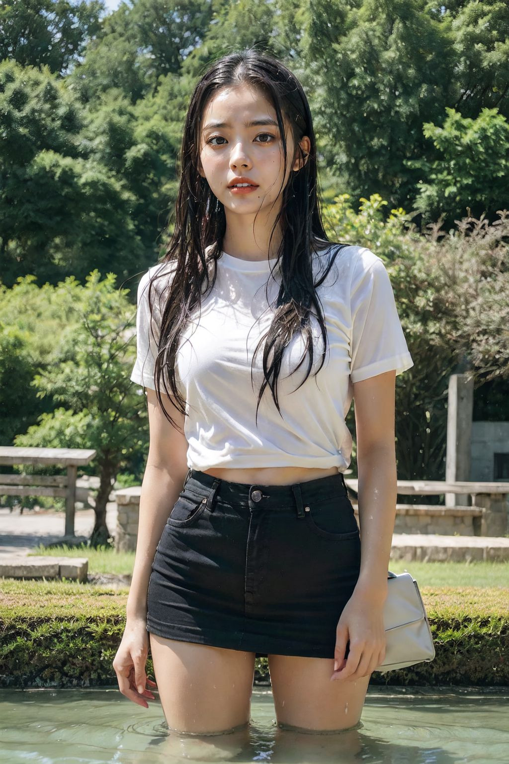 우산이 없어 흠뻑 젖은 Ai 후방주의 꾸르