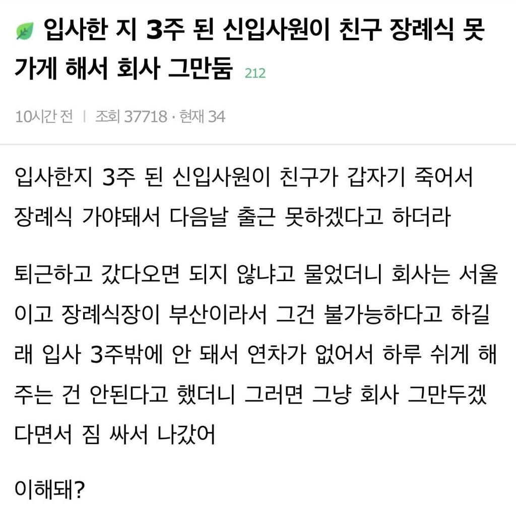 판and톡 입사한 지 3주 밖에 안 된 신입사원이 회사를 그만둔 이유 Daum 카페