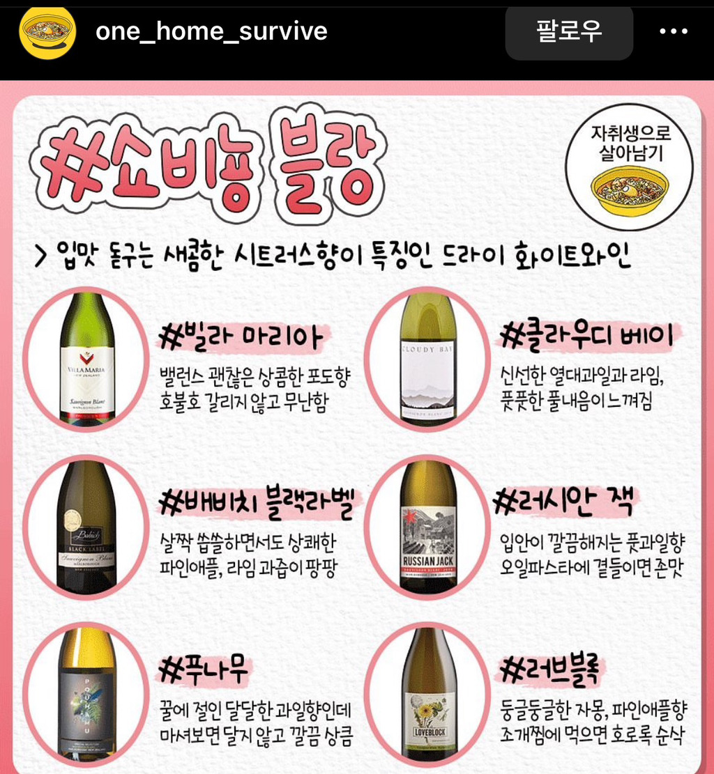 술부심 품종별로 맛과 풍미 구분한 와인리스트 Daum 카페