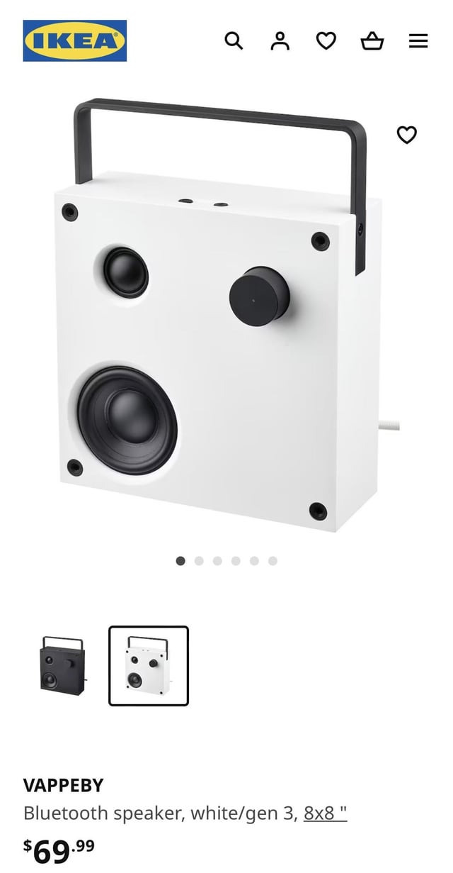 Ikea 이케아 이케아 New 블루투스 스피커 Vappeby 바페뷔 3세대 69 99 Daum 카페