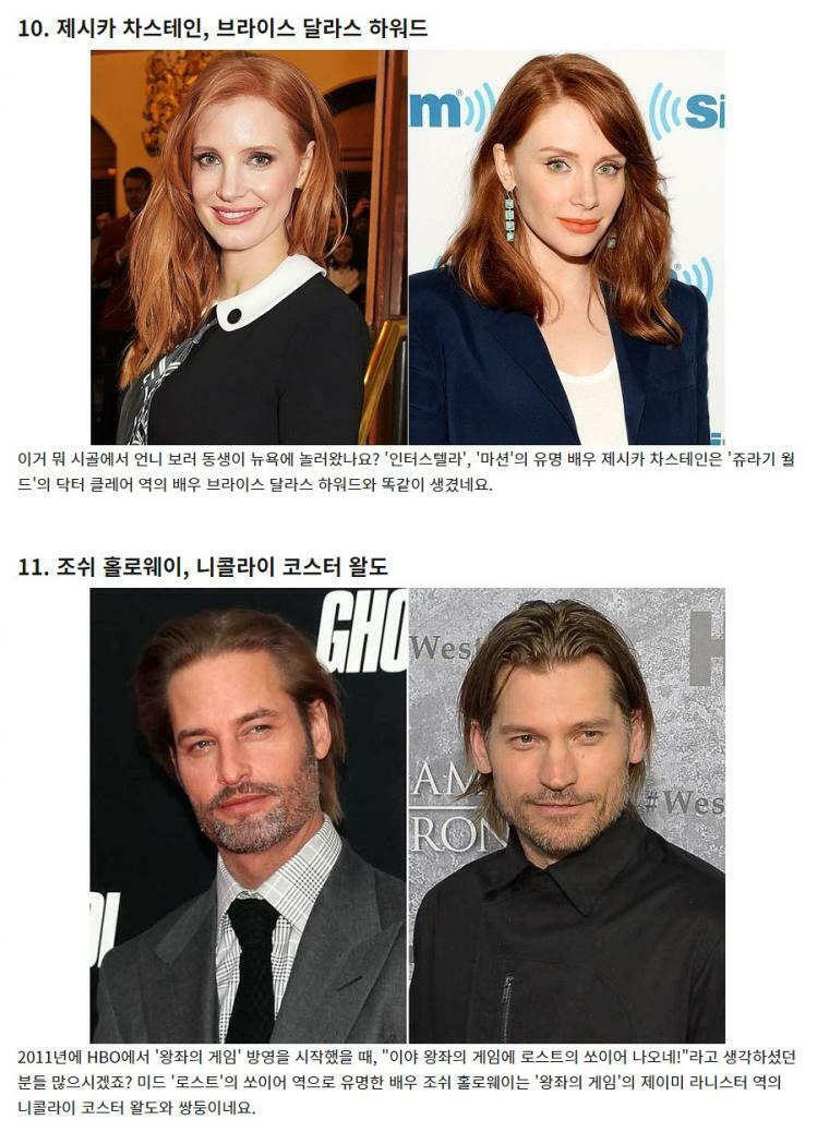 혹시 영화 좋아하세요 할리우드 닮은꼴 배우들 Daum 카페