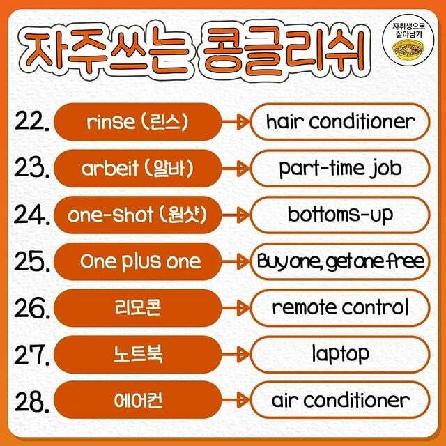 사이버 집현전 외국인은 들어도 모르는 콩글리쉬 모음 Daum 카페