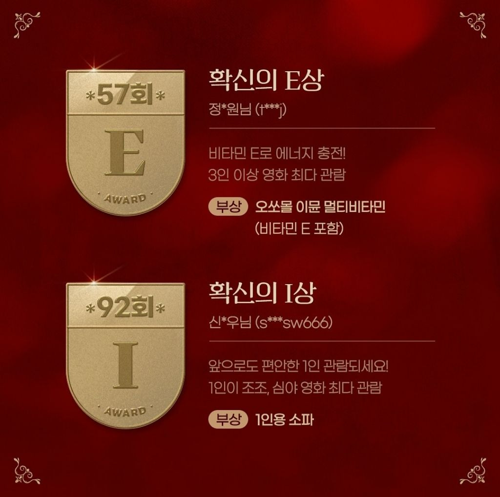 이 세상의 모든 것 모아모아 올해도 센스 넘치는 롯데시네마 연말대상 시상식 상 이름선물 Daum 카페