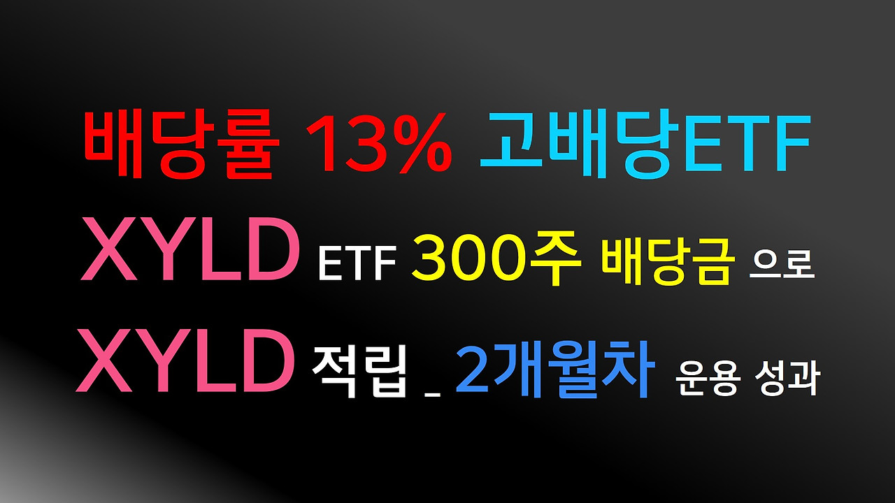 XYLD ETF 300주 배당금 으로 XYLD 적립하기