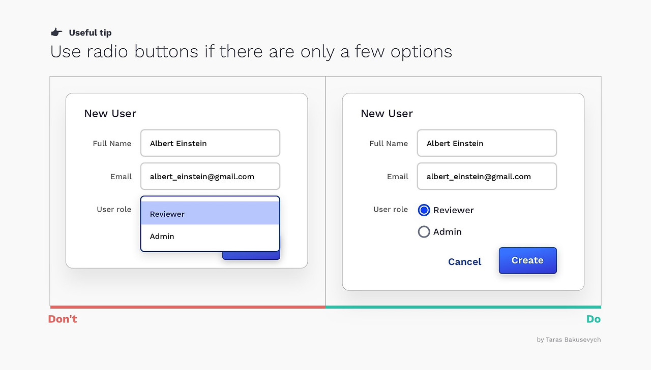 UI 해부학 - 옵션을 선택하세요