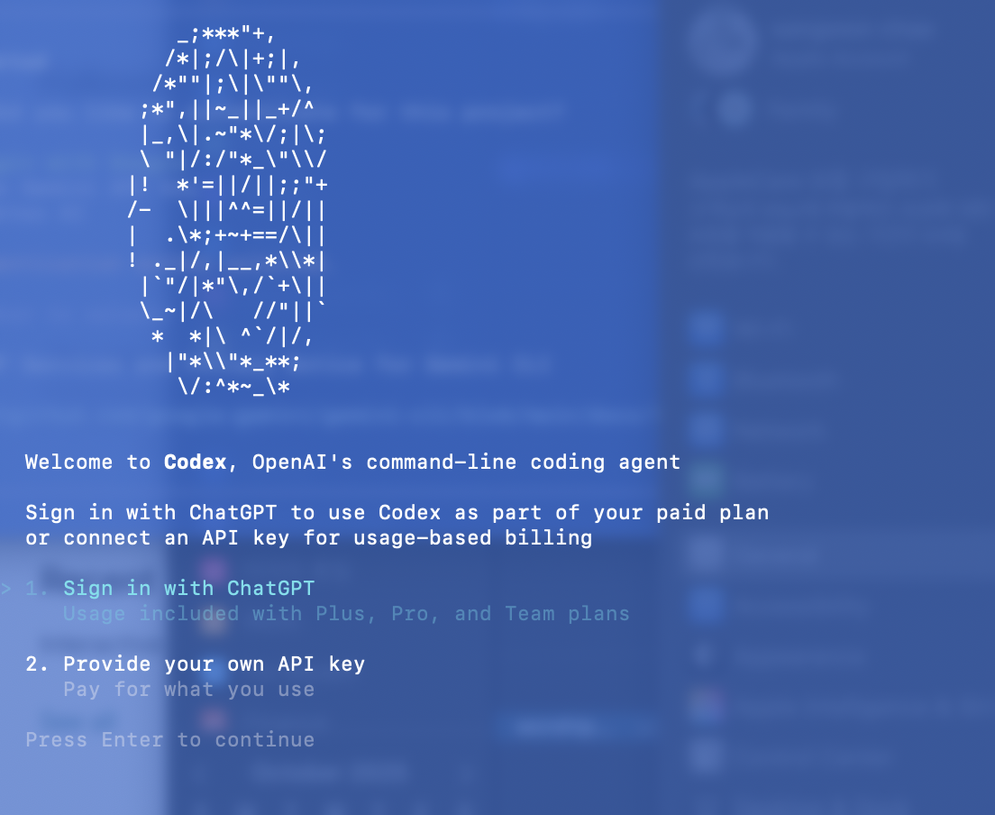 맥북프로에 Codex CLI 설치