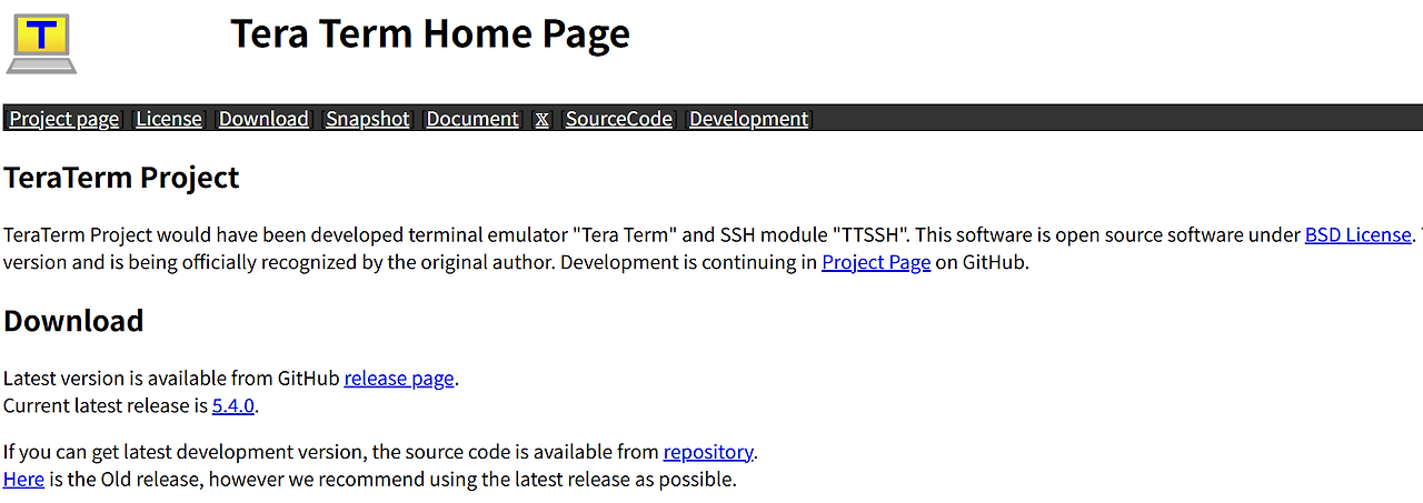 Tera Term 다운로드