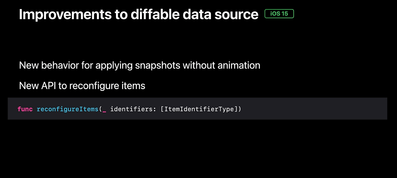 Diffable Data Source in iOS 15
