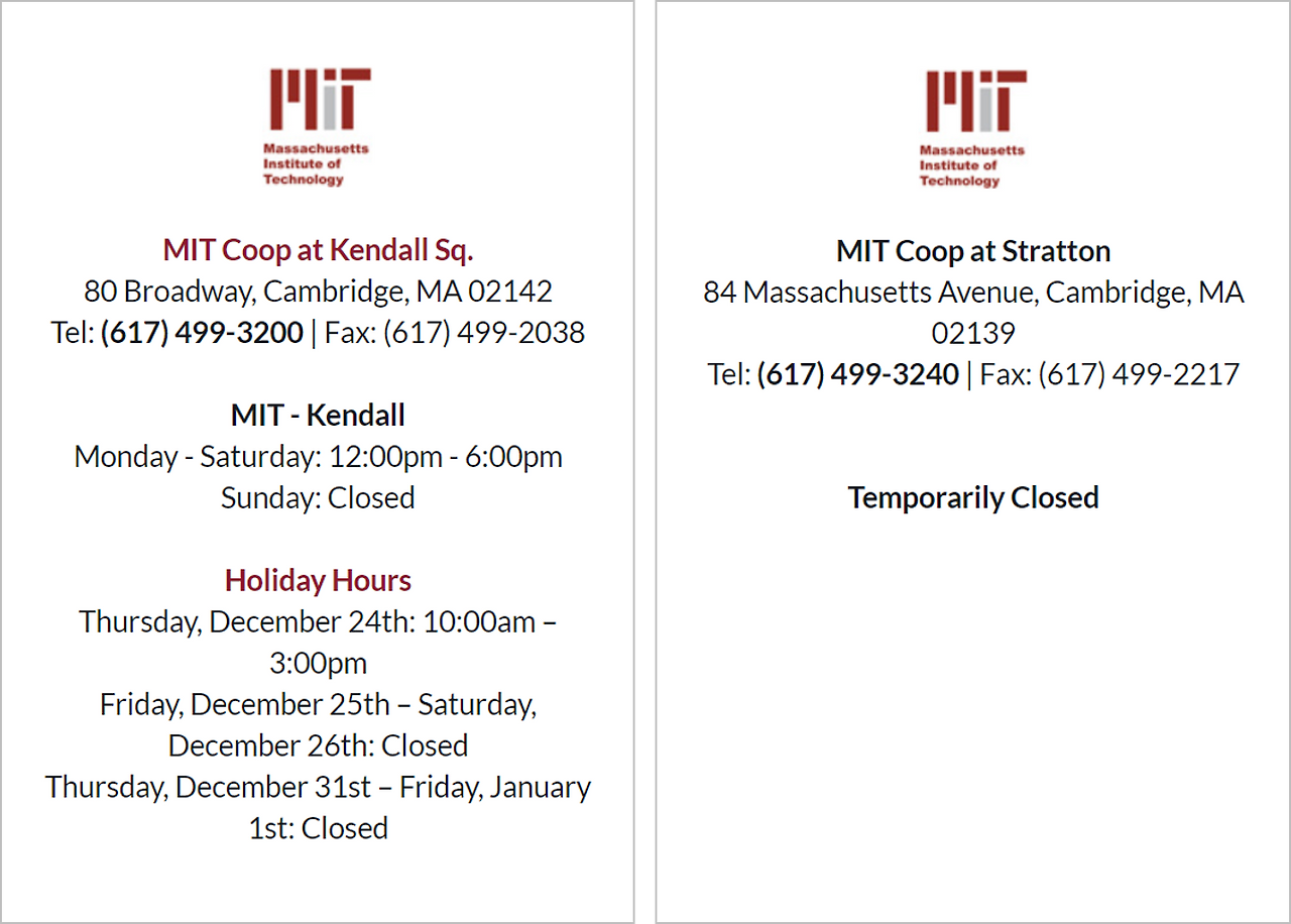 The Coop, 하버드와 MIT의 공식 상품 판매처