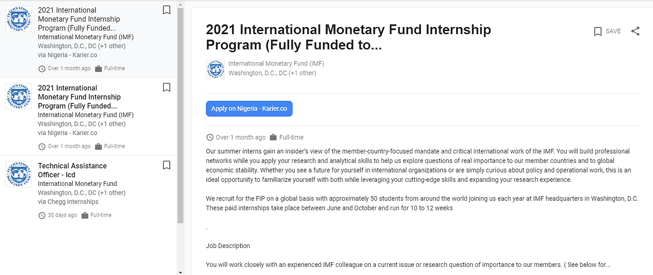 국제기구 IMF 인턴십 면접 후기