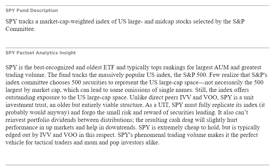 미국 ETF SPY 상세 설명
