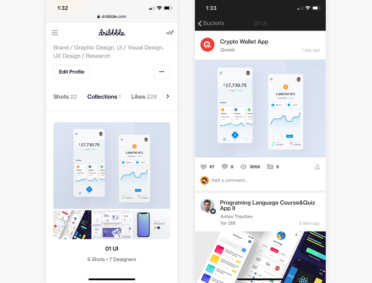 [UX] dribbble 뜯어보기