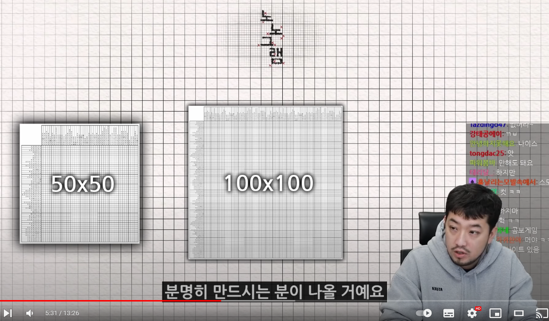 [HTML] 100x100 노노그램 만들기