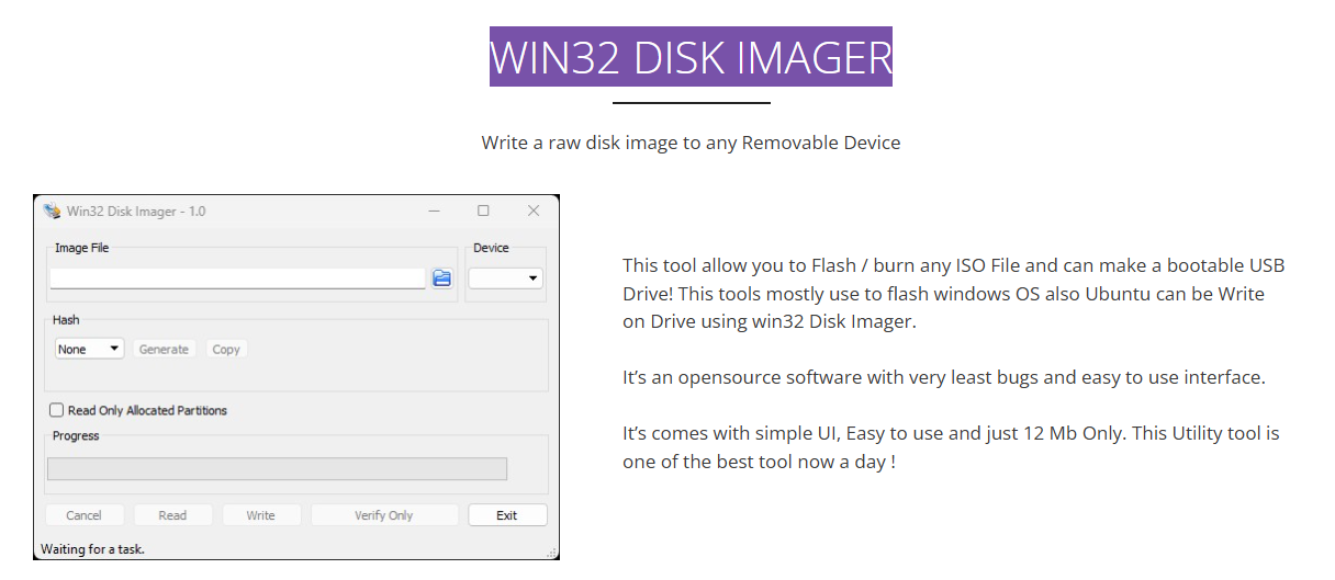 Win32 Disk Imager 다운로드 사용법 무설치