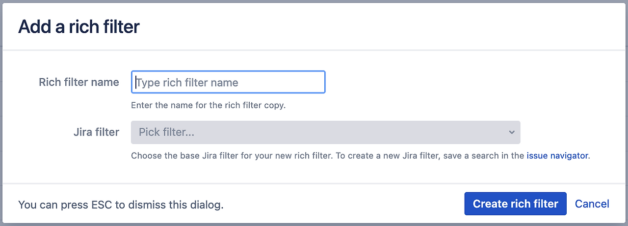 Jira Rich filter 생성하는 방법