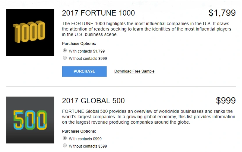 Fortune 500, Forbes2000을 활용하라