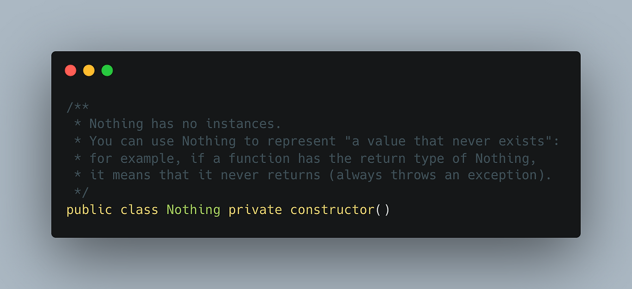 Kotlin Unit, Nothing