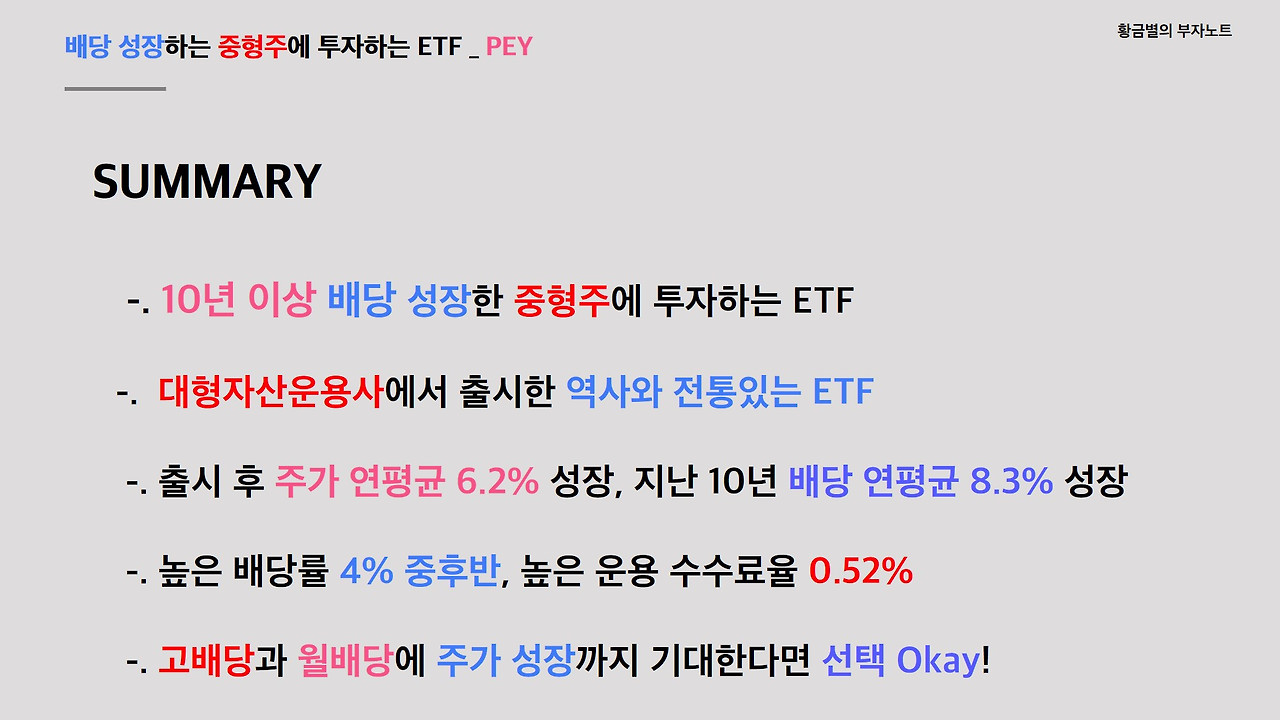 배당 성장하는 중형주에 투자하는 PEY ETF