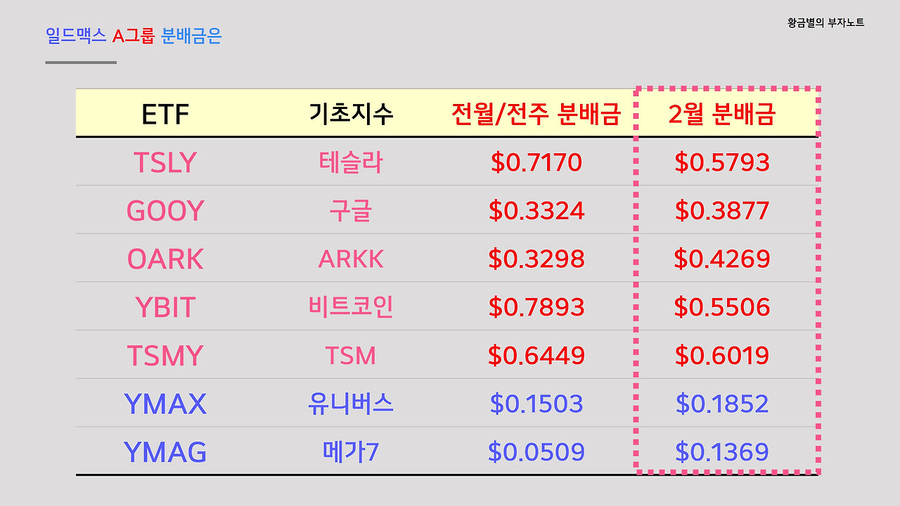 TSLY 2월 분배금 정보입니다!