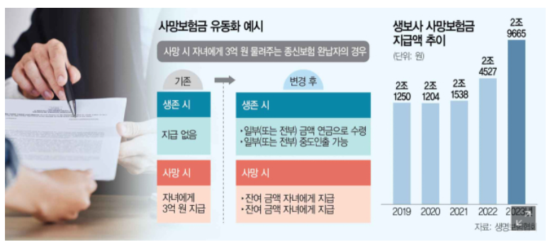 사망 보험금 유동화 사망보험금을 연금으로
