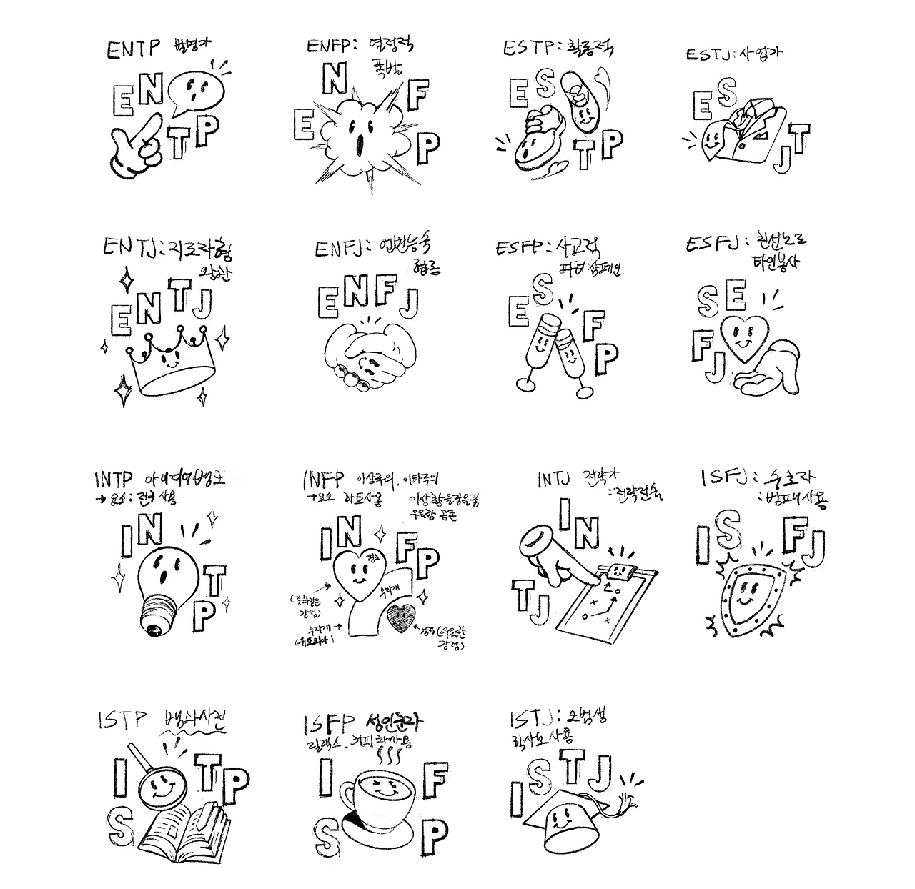 요즘 카톡 프로필 필수템 Mbti 스티커