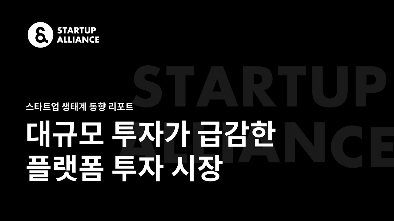 대규모 투자가 급감한 플랫폼 스타트업 투자 시장