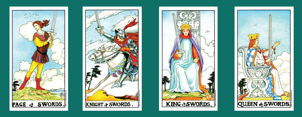 타로 마이너 아르카나 검swords 코트카드 시종