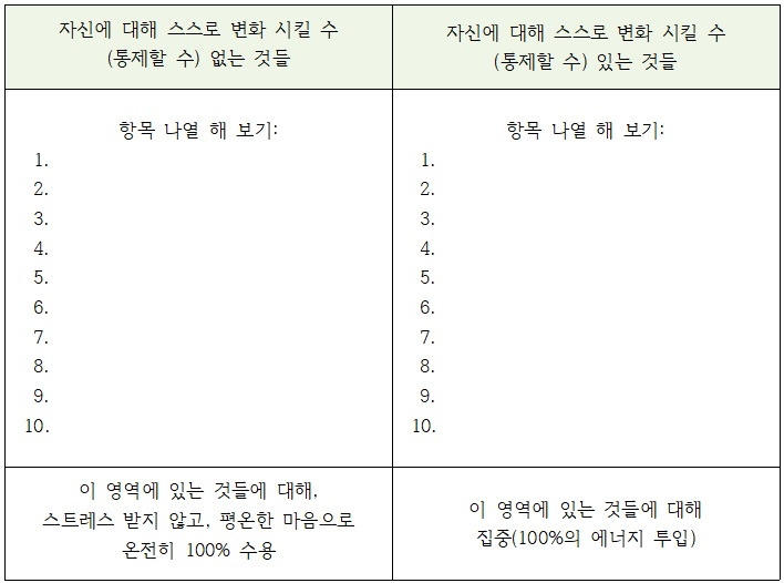 자기 수용의 요체 및 긍정 확언을 통한 자기 수용