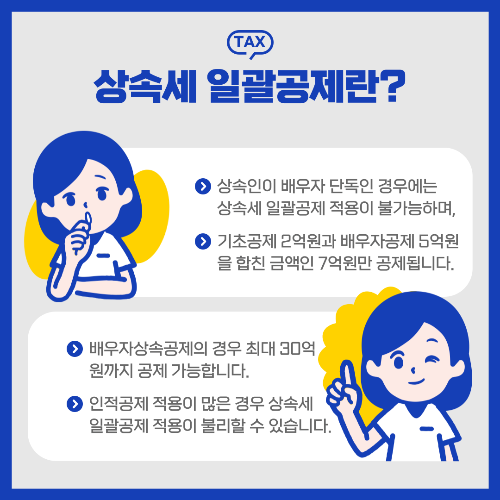 상속세 일괄공제 상속재산 5억원은