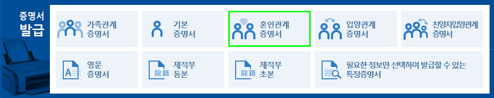 혼인관계증명서 일반·상세·특정 차이점 및 혼인관계증명서