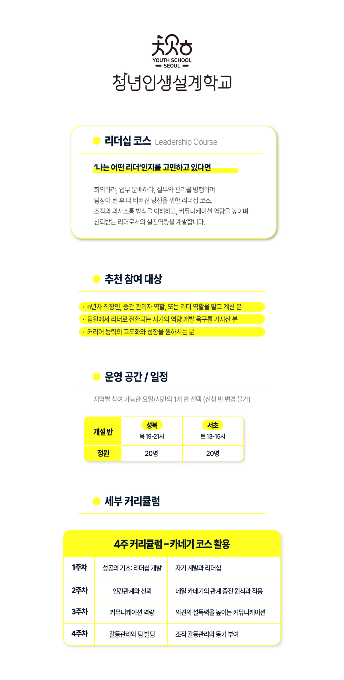 청년인생설계학교 신청방법 및 참여기간