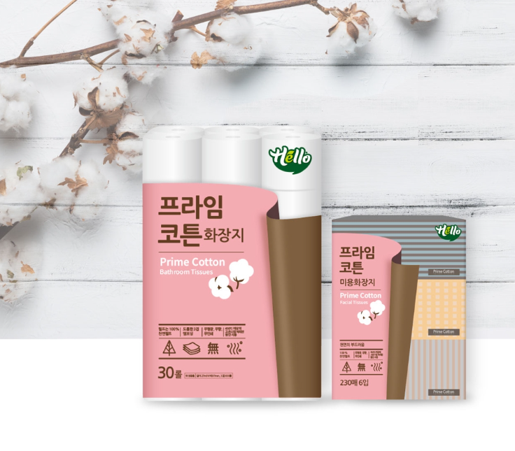 소중한 순간을 위한 화장지와 미용티슈 패키지 디자인