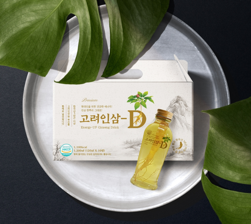 활력 충전 인삼드링크 패키지 디자인