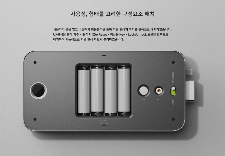 안전하고 스마트한 선택 디지털 보조도어락 제품 디자인