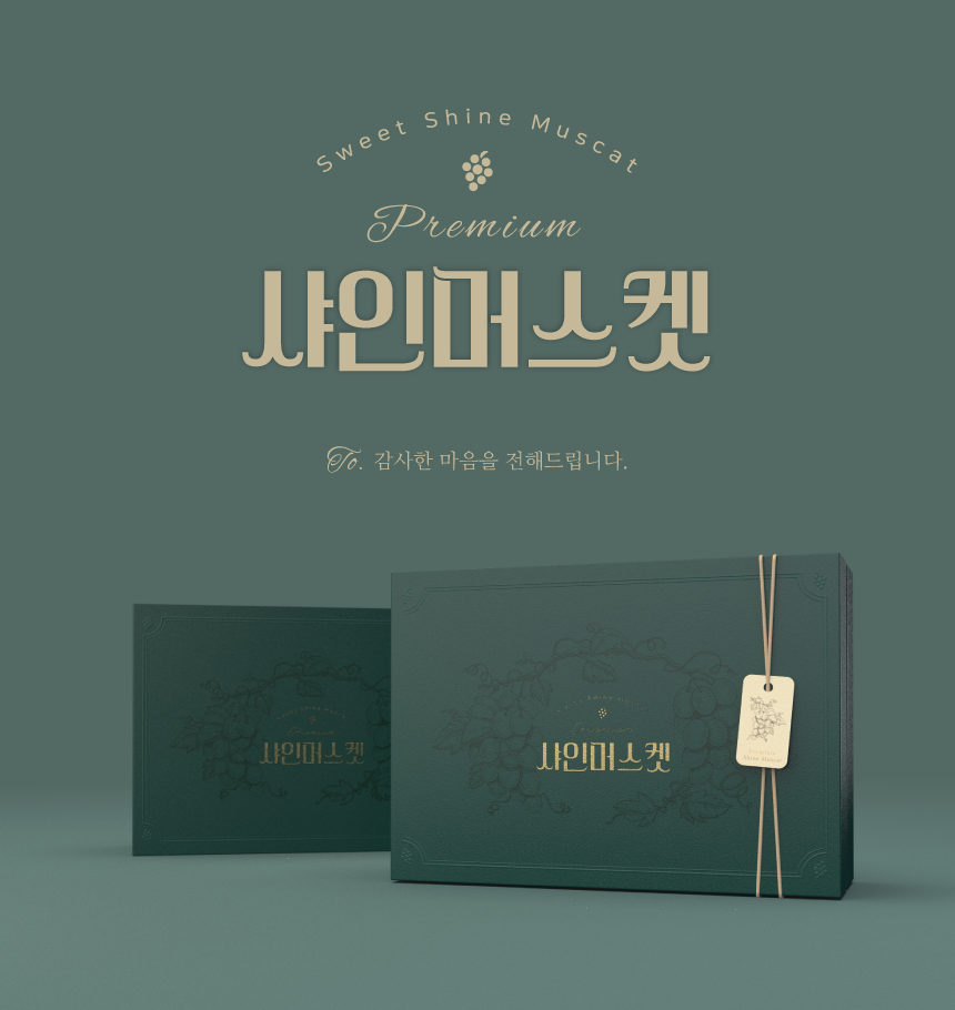 고급스러운 샤인머스켓 선물세트 패키지 디자인