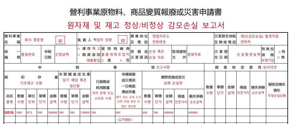 대만 불용 재고 폐기