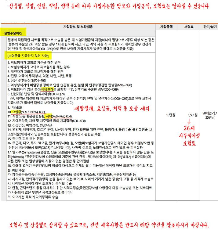 여러가지 수술비에 대한 고객의 궁금증 Qna상담일기