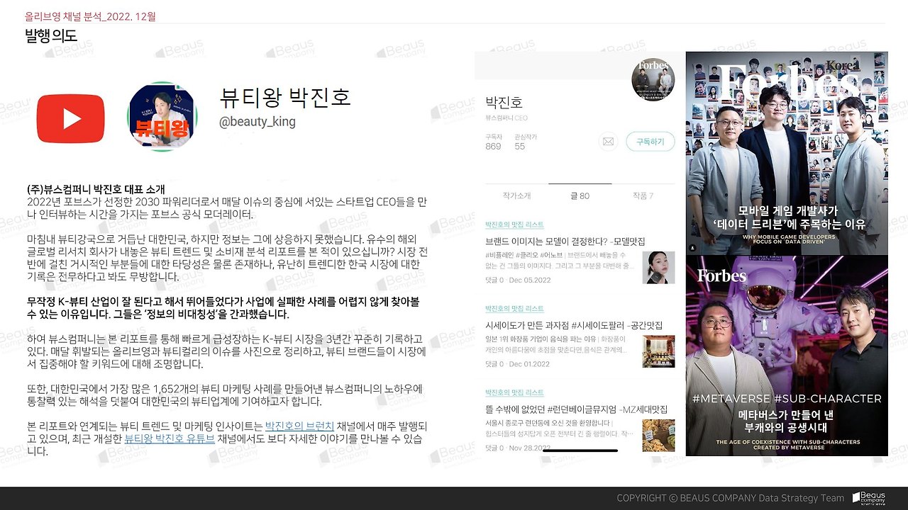 12월 올리브영·뷰티컬리 온오프라인 채널분석 리포트