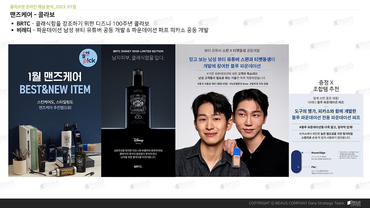 1월 올리브영·뷰티컬리 온오프라인 채널분석 리포트