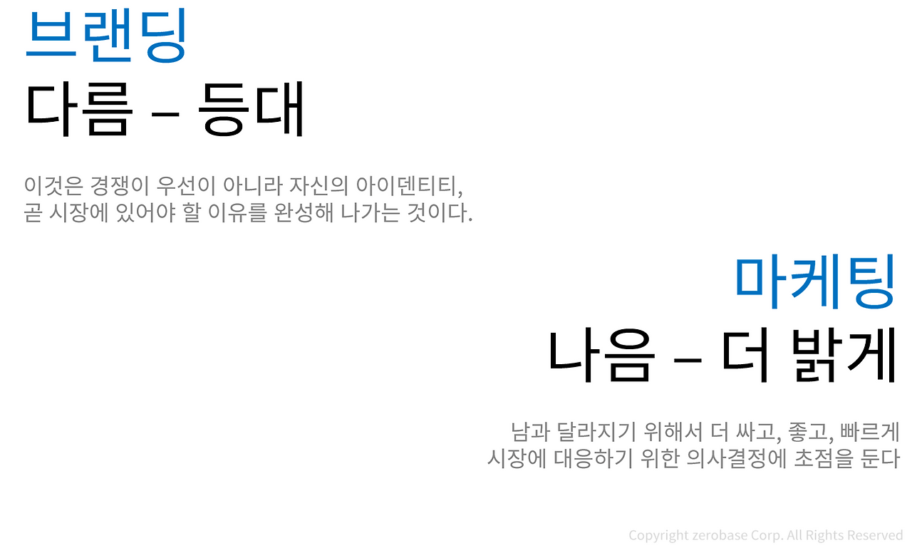브랜딩과 마케팅은 뭐가 다른거죠