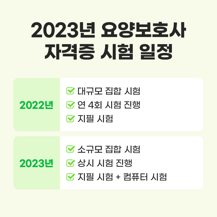 2023년 요양보호사 자격증 시험 및 일정 정보
