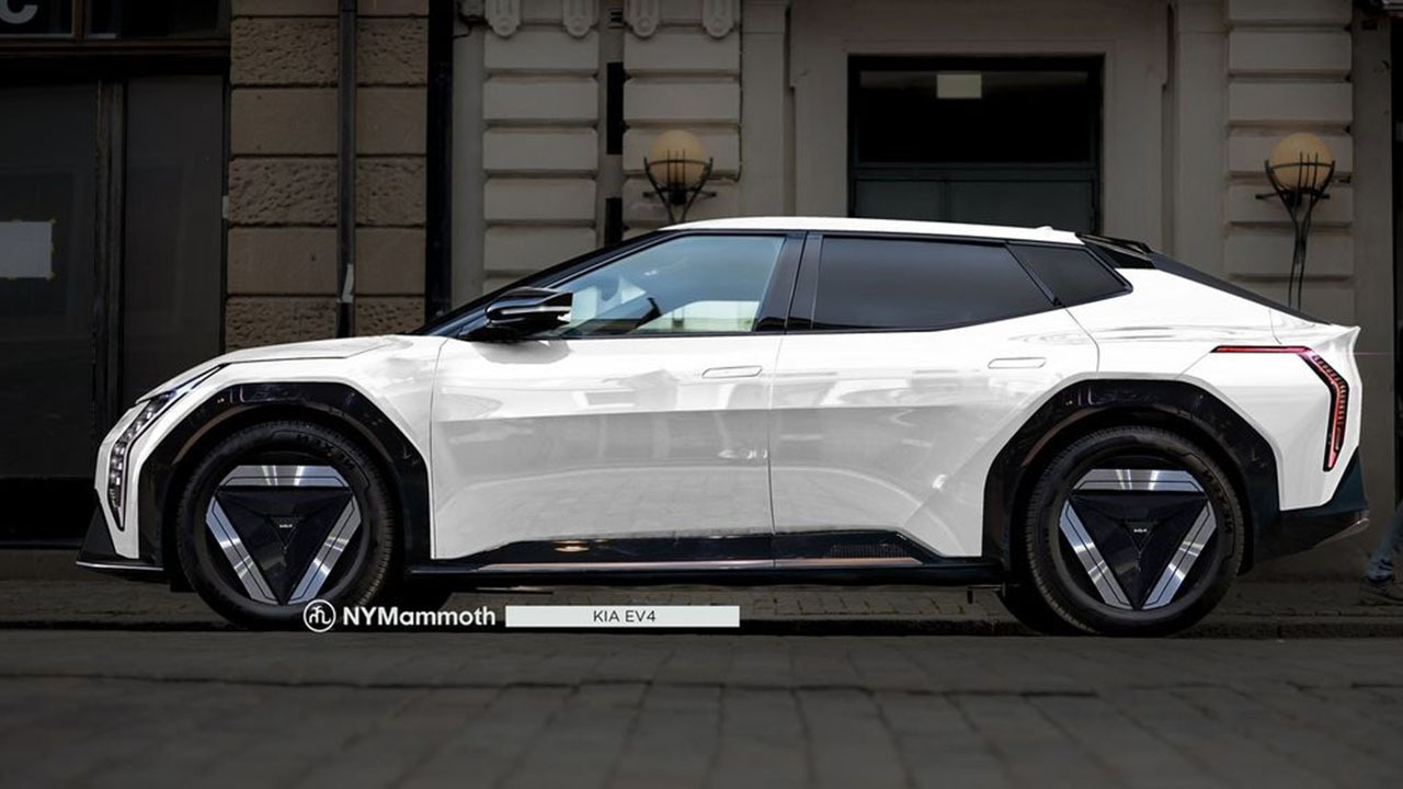 "삼각형도 잘 어울려" 기아 EV4 사이드뷰 미리보기