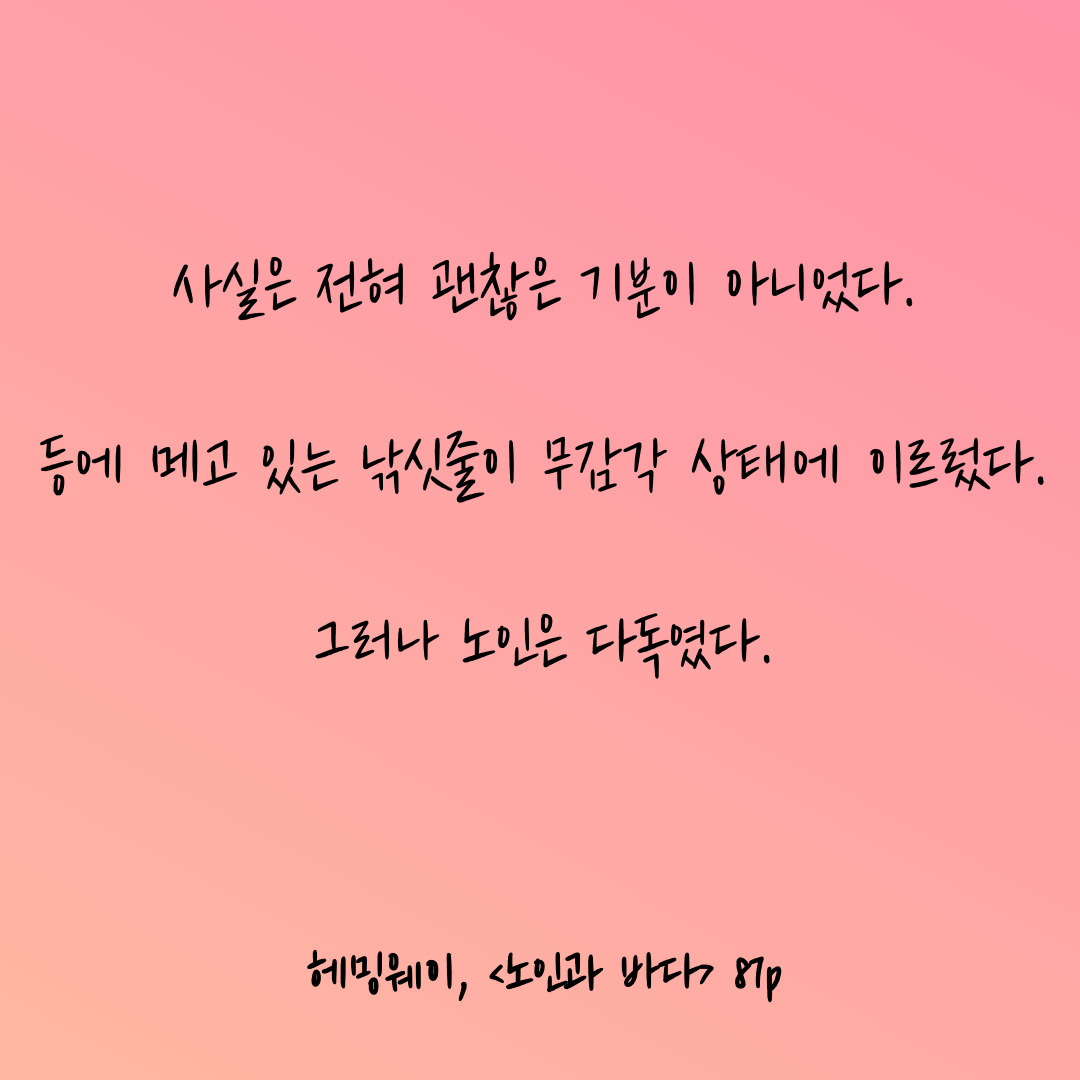 북 리뷰 노인과 바다 어니스트 헤밍웨이