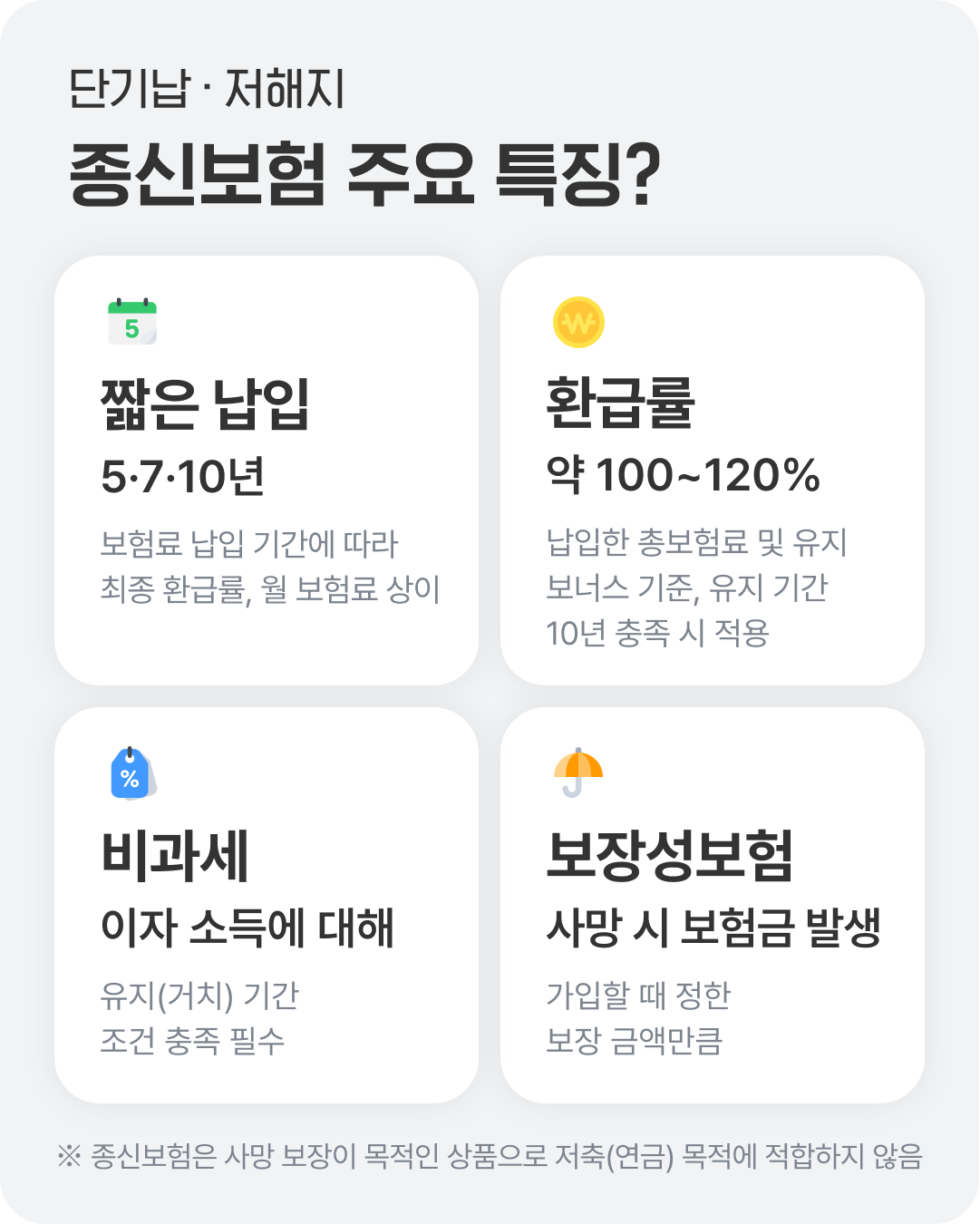 사망과 인생을 대비하는 단기납·저해지 종신보험