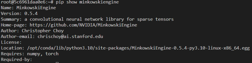 Install MinkowskiEngine