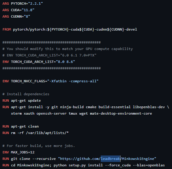 Install MinkowskiEngine
