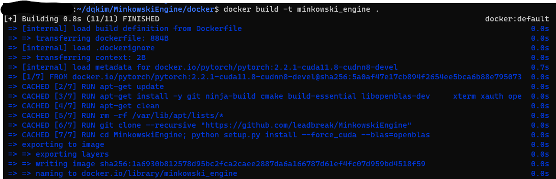Install MinkowskiEngine